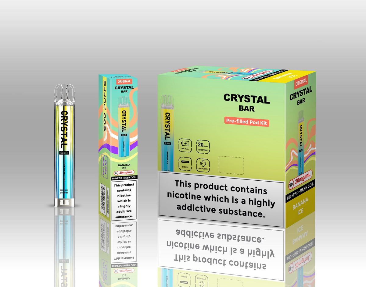Original Crystal Bar 600 Puffs Prefilled Pod Kit 20mg- 10 Pack