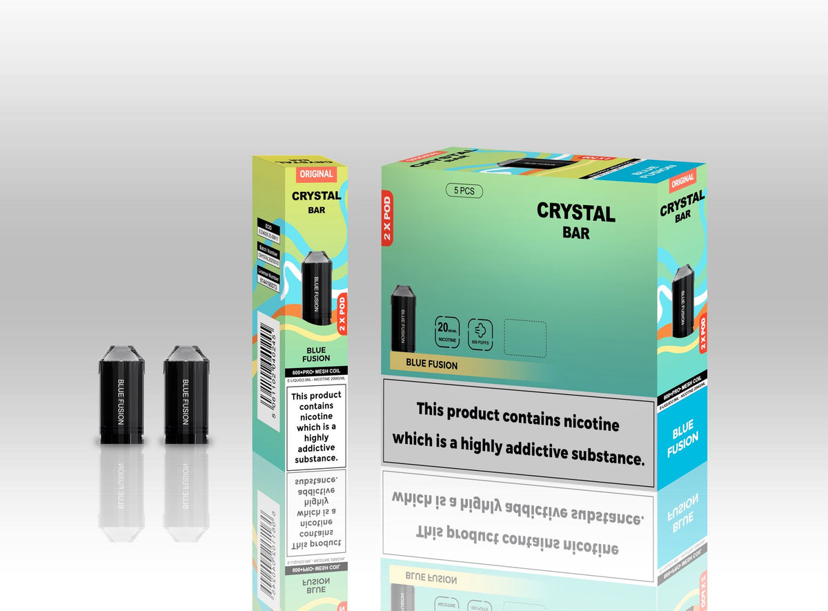 Original Crystal Bar 600 Puffs Replacement Pods 20mg- 10 Pack